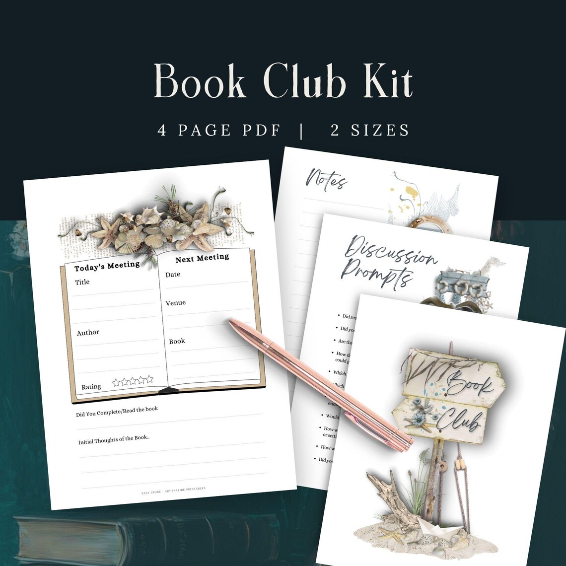 Summer Book Club Planner, Book Club Discussion Bundle, Reading Journal ...