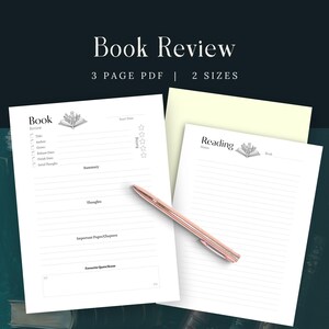 Printable Book Review Kit, Reading Journal, Book Printable, Reading ...