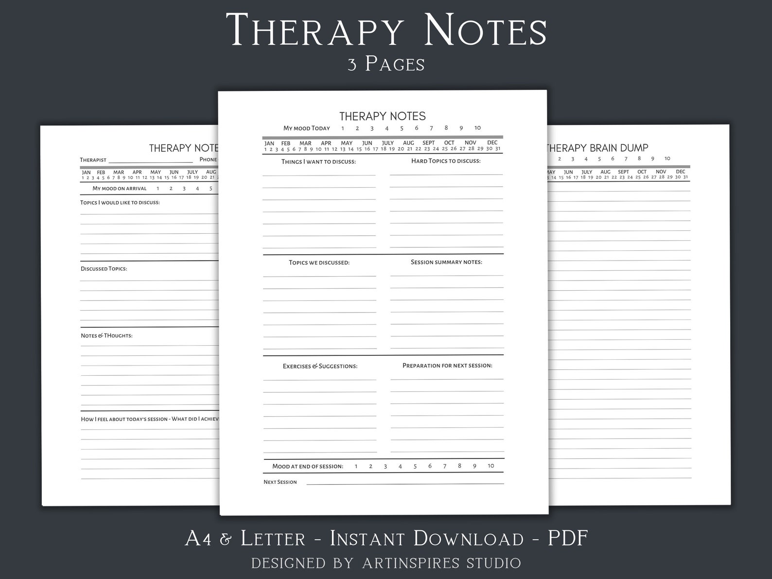 Therapy Notes Printable Printable Therapist Notes Mental - Etsy