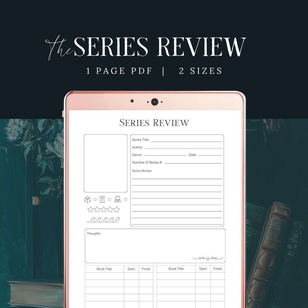 Reading Printable, Series Review Template, Book Journal, Track Reading ...