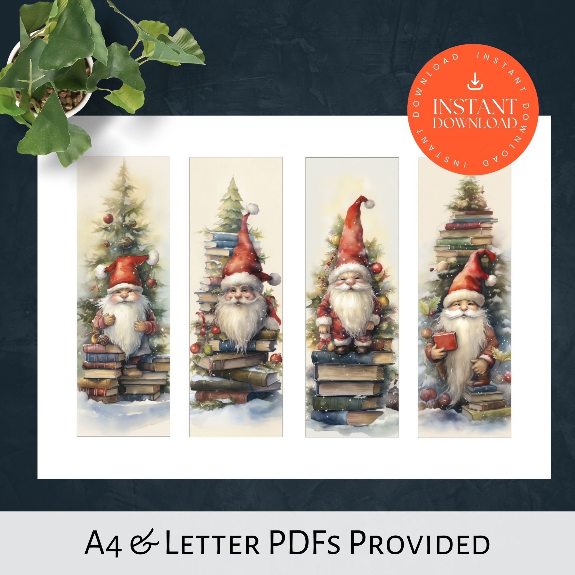 Christmas Printable Bookmarks Santa INSTANT DOWNLOAD Xmas - Etsy