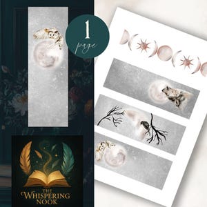 Moon Printable Bookmarks, Full Moon Book Gift, Lunar Bookmarks, Book ...