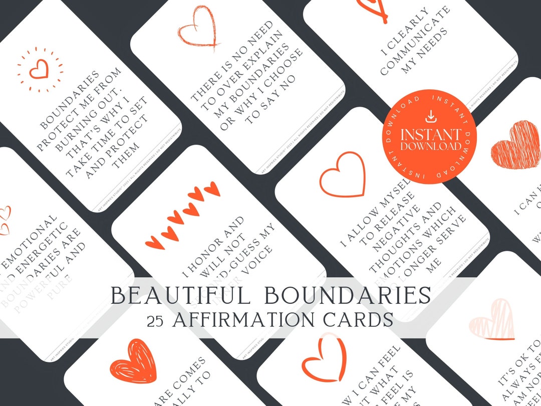 Positive Affirmation Cards INSTANT DOWNLOAD, Self Care Printables ...