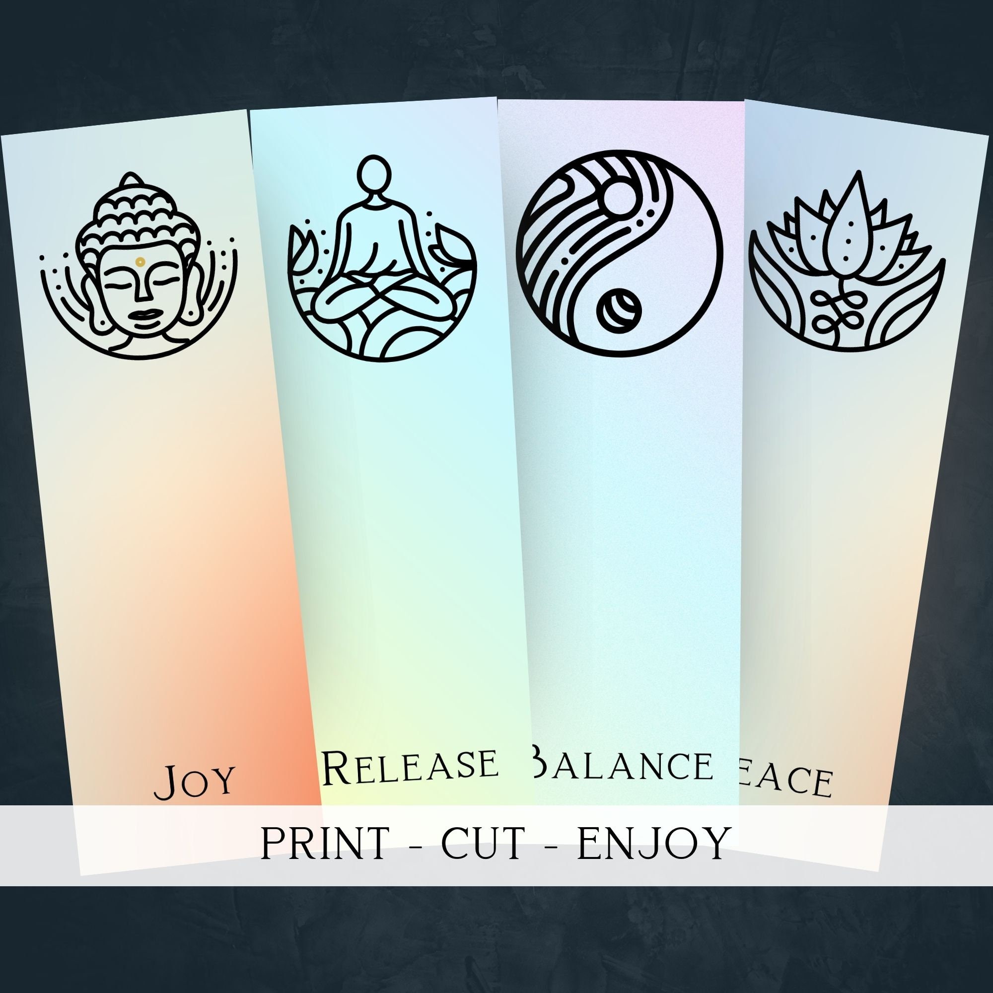 Printable Zen Bookmarks, INSTANT DOWNLOAD, Printable Bookmark, Book ...