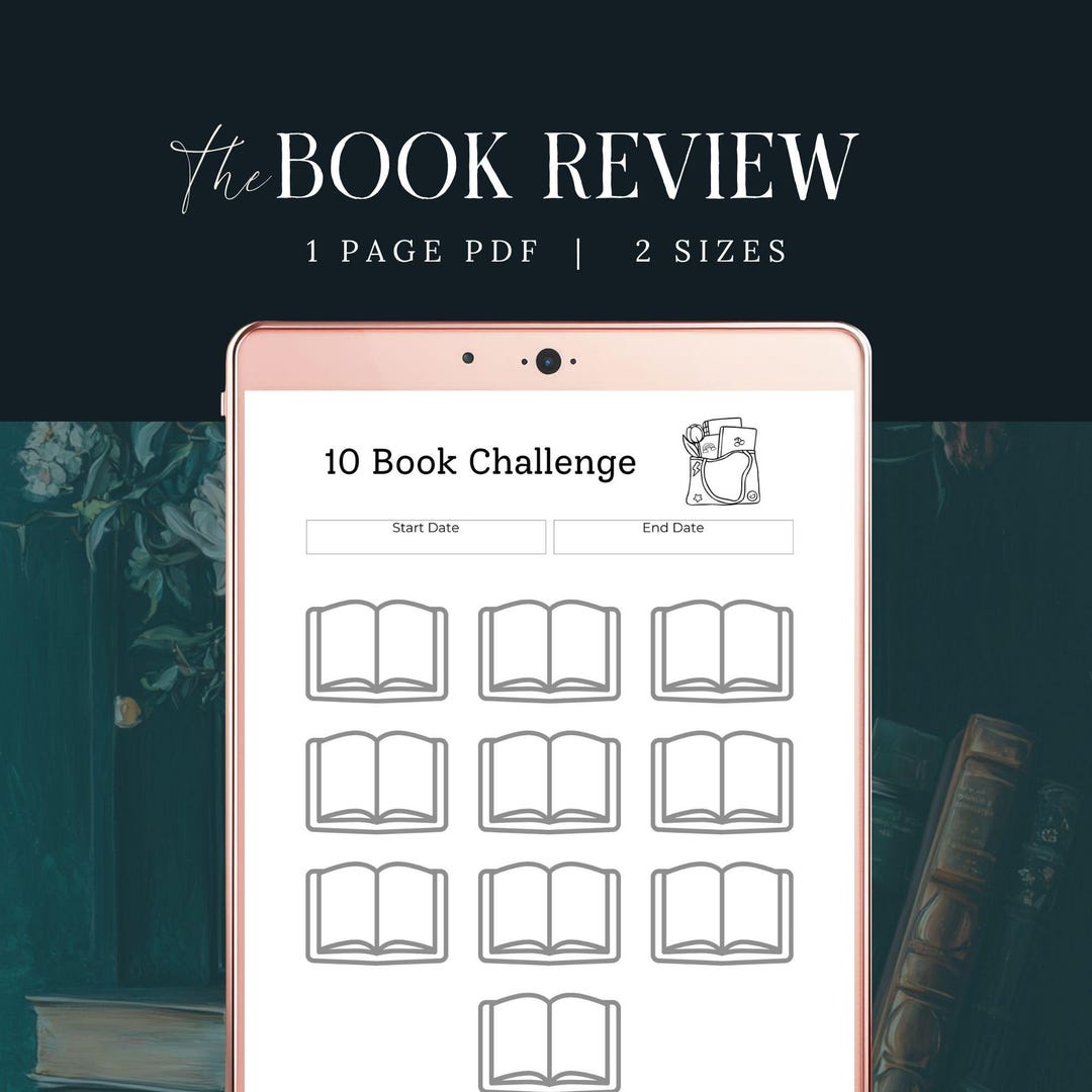 10 Book Challenge, INSTANT DOWNLOAD, Library Reading Log, Printable ...