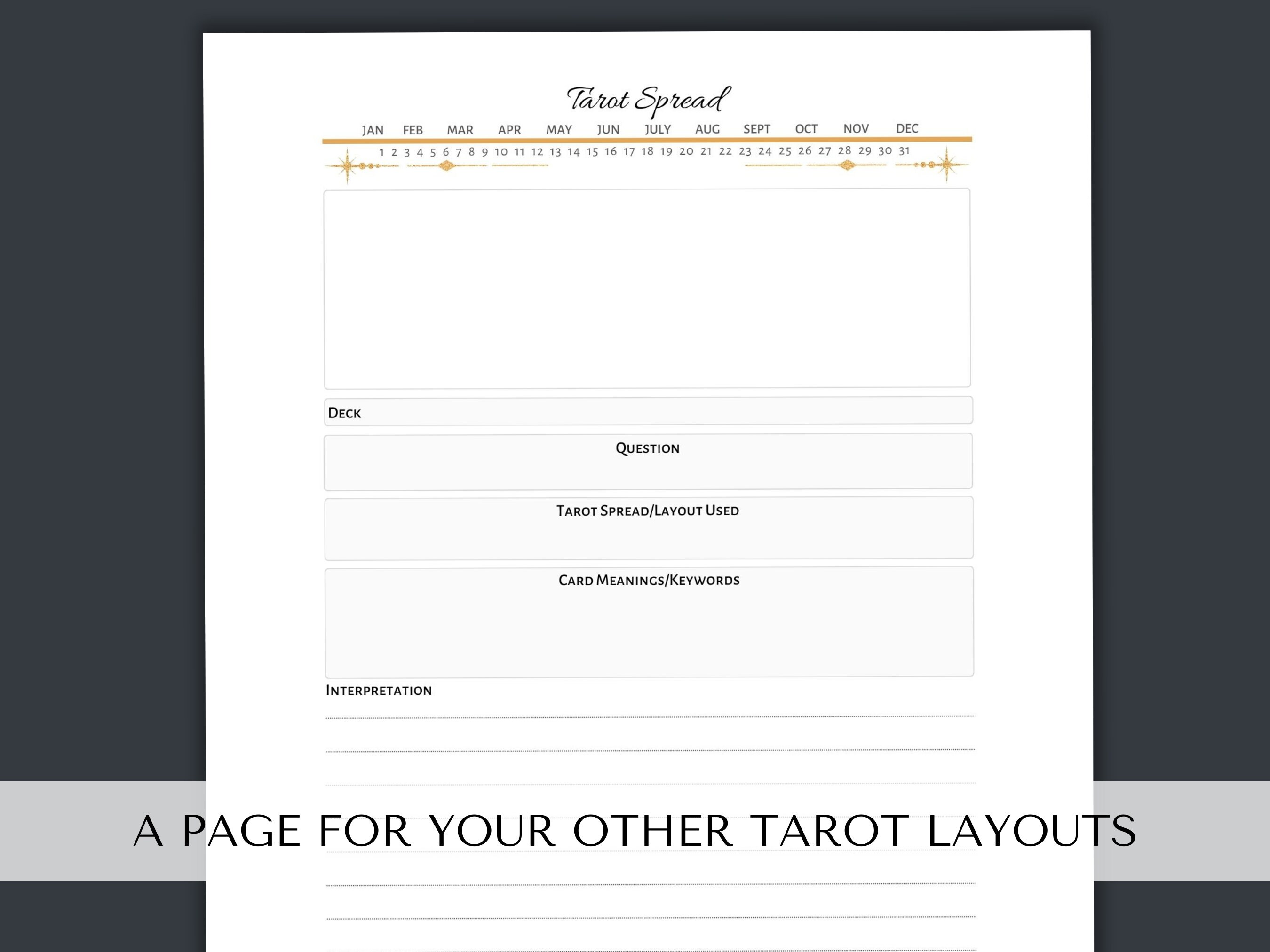 Tarot Journal Printable, Tarot Spreads Bundle, Printable Tarot Layouts ...