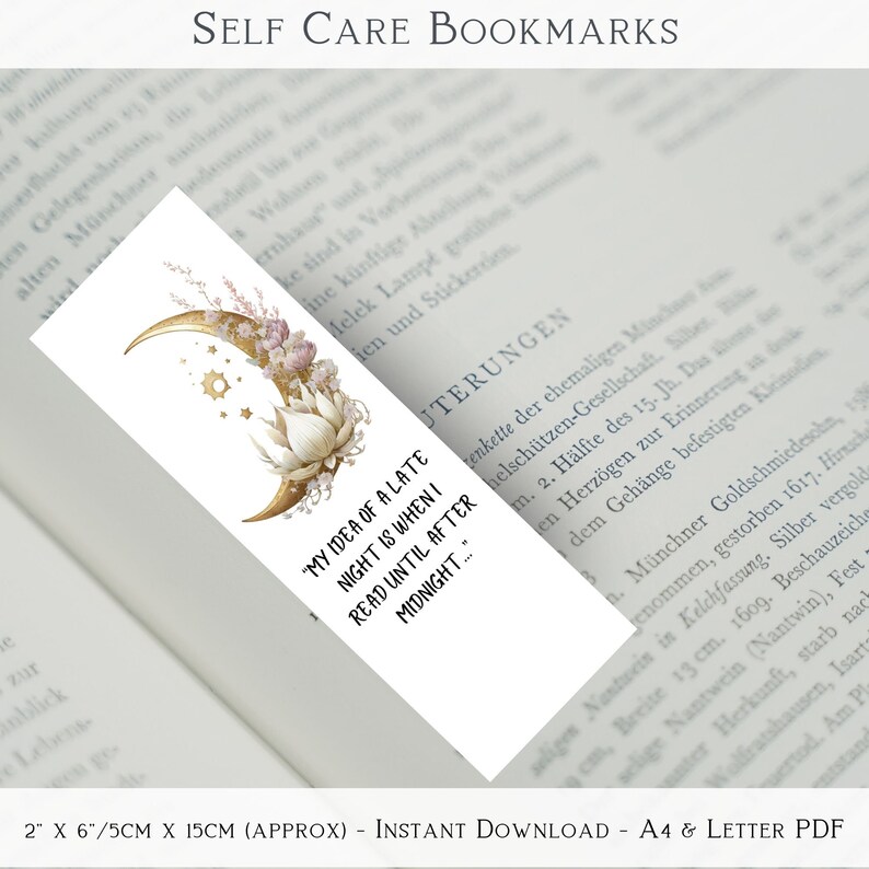 Illustrated Moon Bookmarks INSTANT DOWNLOAD Printable - Etsy