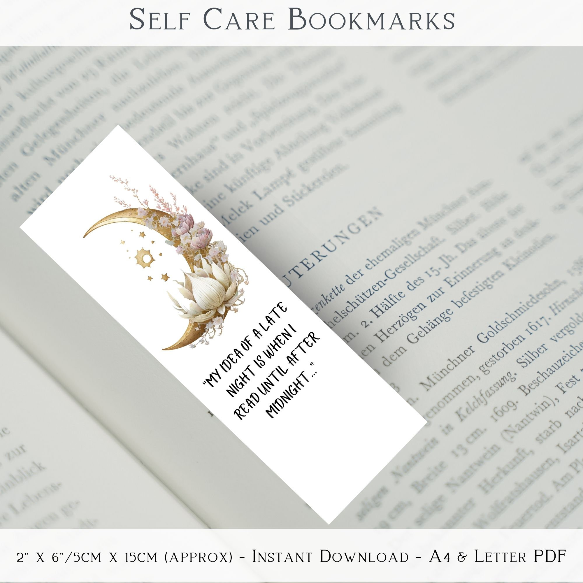 Illustrated Moon Bookmarks INSTANT DOWNLOAD Printable - Etsy