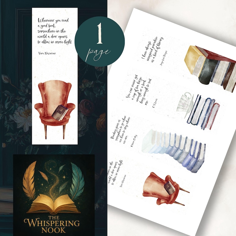 Quote Bookmark Printable, Reading Book Gift, Teacher Bookmarks, Book ...