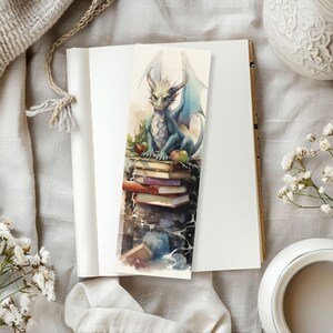 Dragon Book Pile Bookmarks, INSTANT DOWNLOAD, Book Lovers Gift, Reading ...