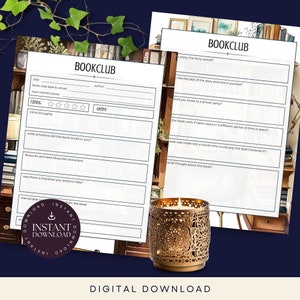 Book Club Printable, Book Club Discussions, DOWNLOAD, Questions for ...