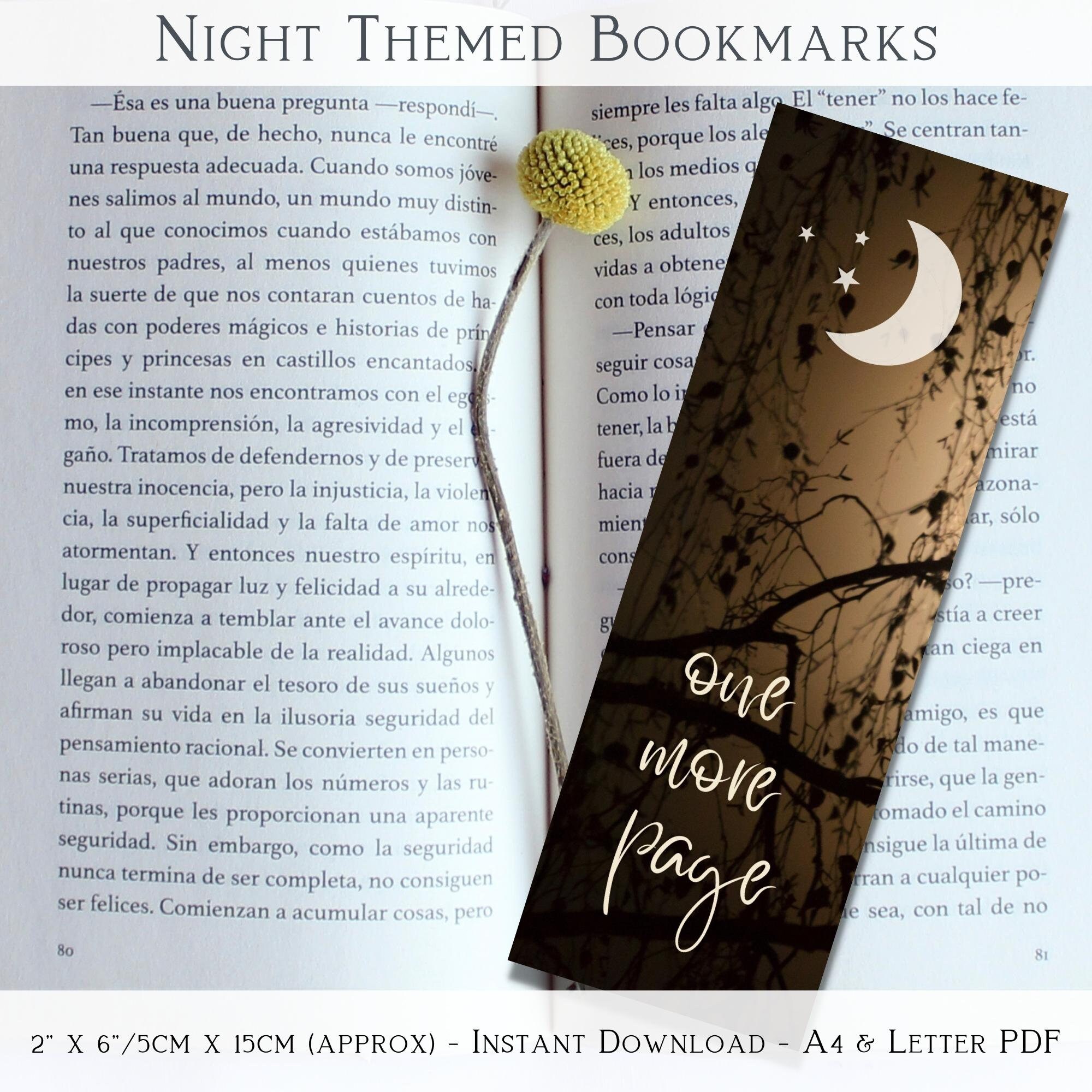 Night Bookmarks, Moon and Stars, INSTANT DOWNLOAD, Book Gift ...