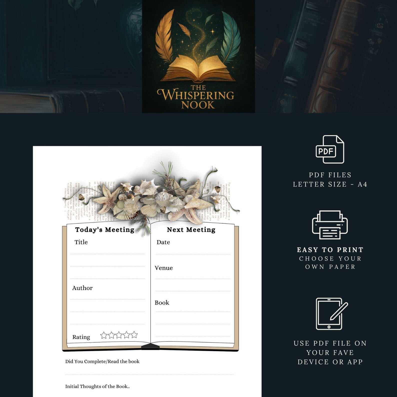 Summer Book Club Planner, Book Club Discussion Bundle, Reading Journal ...
