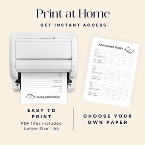 Abandoned Books Log, DNF Book PDF, Reading Journal, Unfinished Reads ...