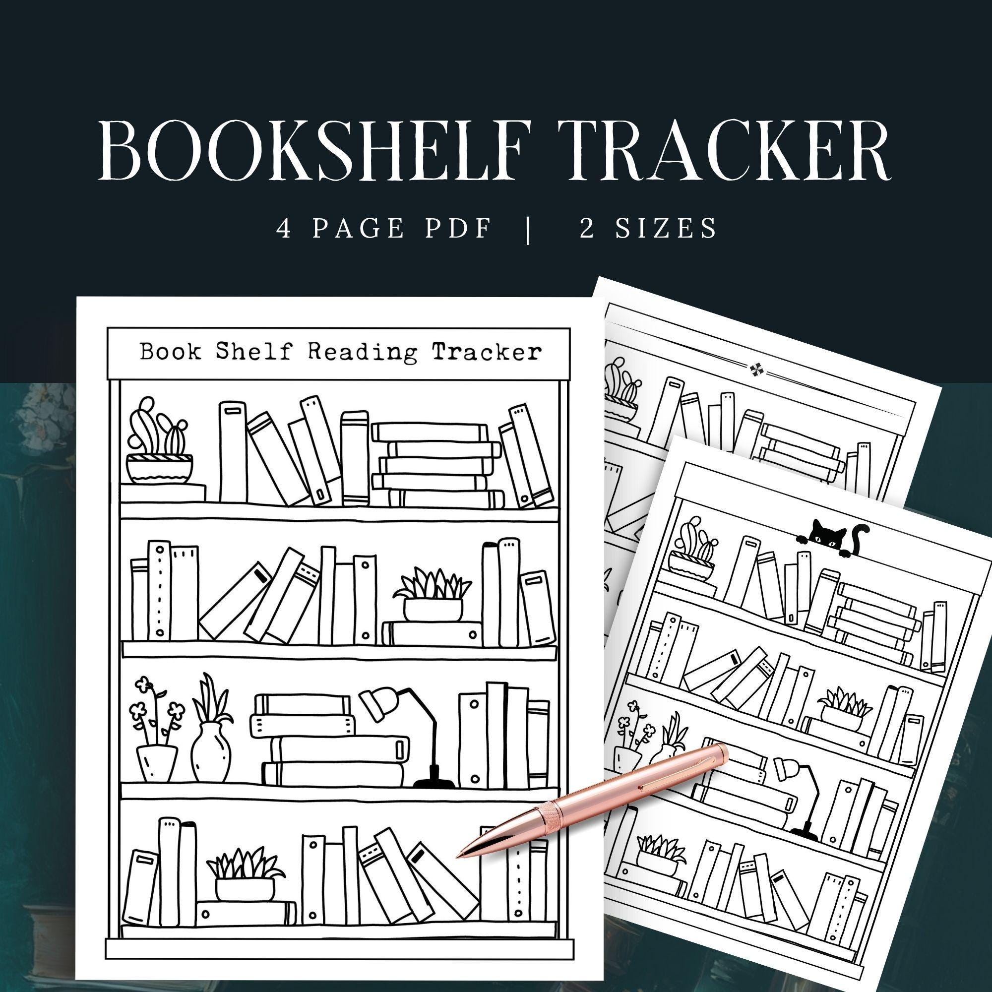 Bookshelf Reading Tracker, INSTANT DOWNLOAD, Bookshelf Reading Log ...