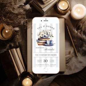 Book Club Month Digital Invitation Template, CANVA, Editable Invite for ...