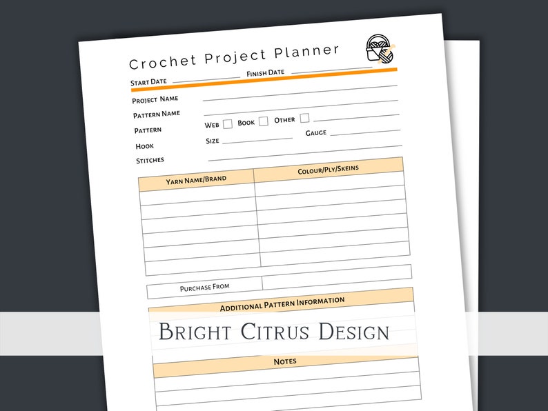 Crochet Project Planner Printable Crochet Planner Crochet - Etsy