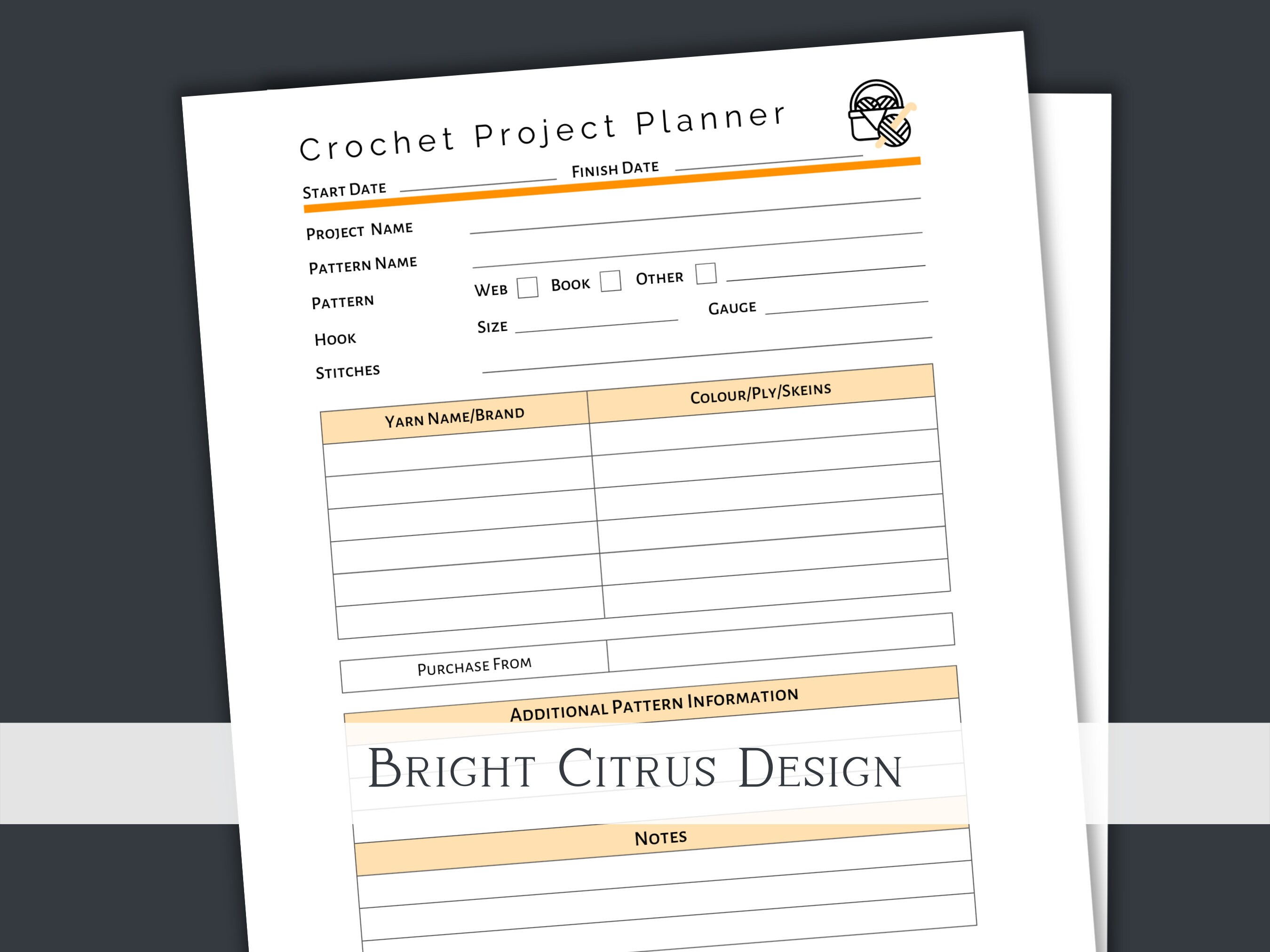 Crochet Project Planner Printable Crochet Planner Crochet - Etsy