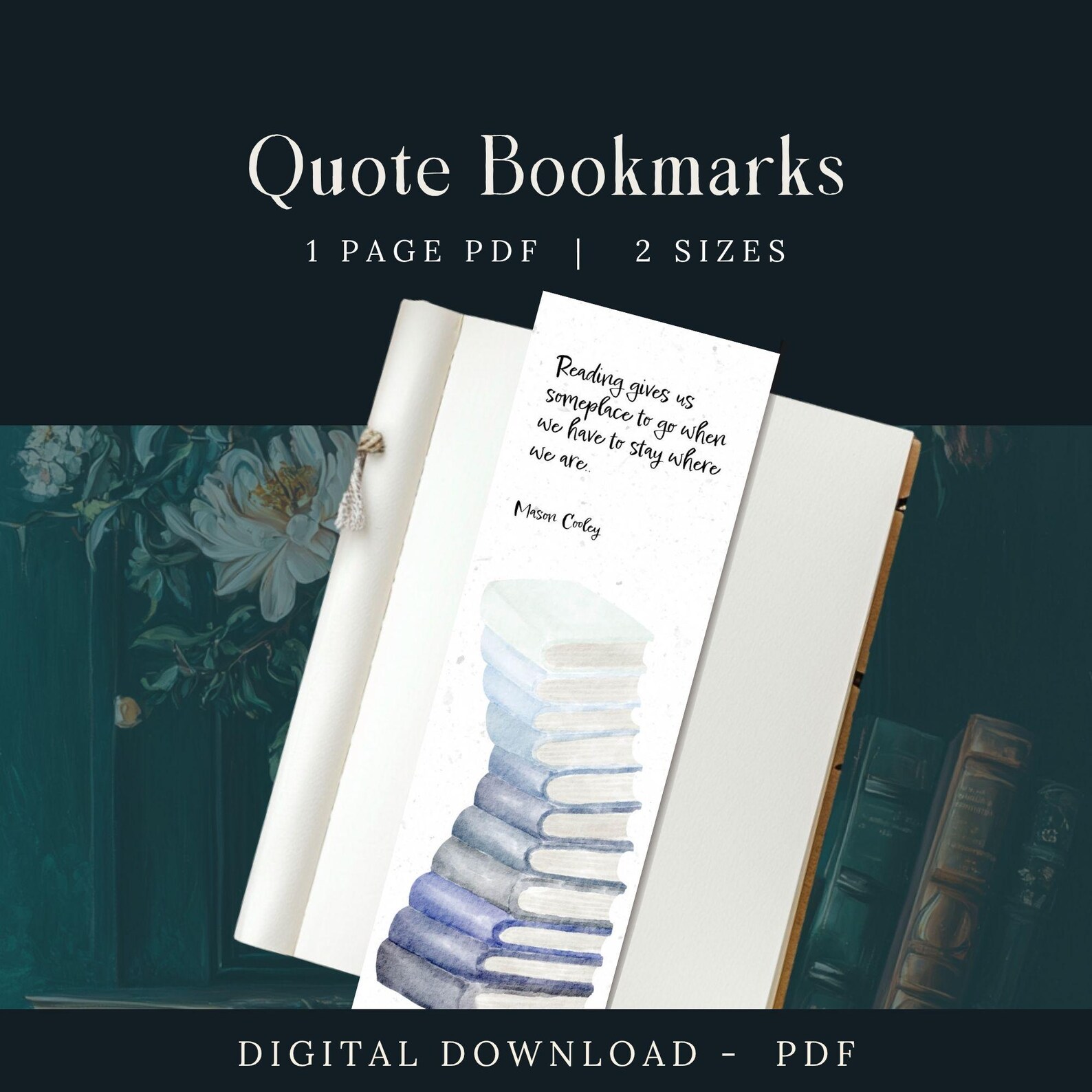 Quote Bookmark Printable, Reading Book Gift, Teacher Bookmarks, Book ...