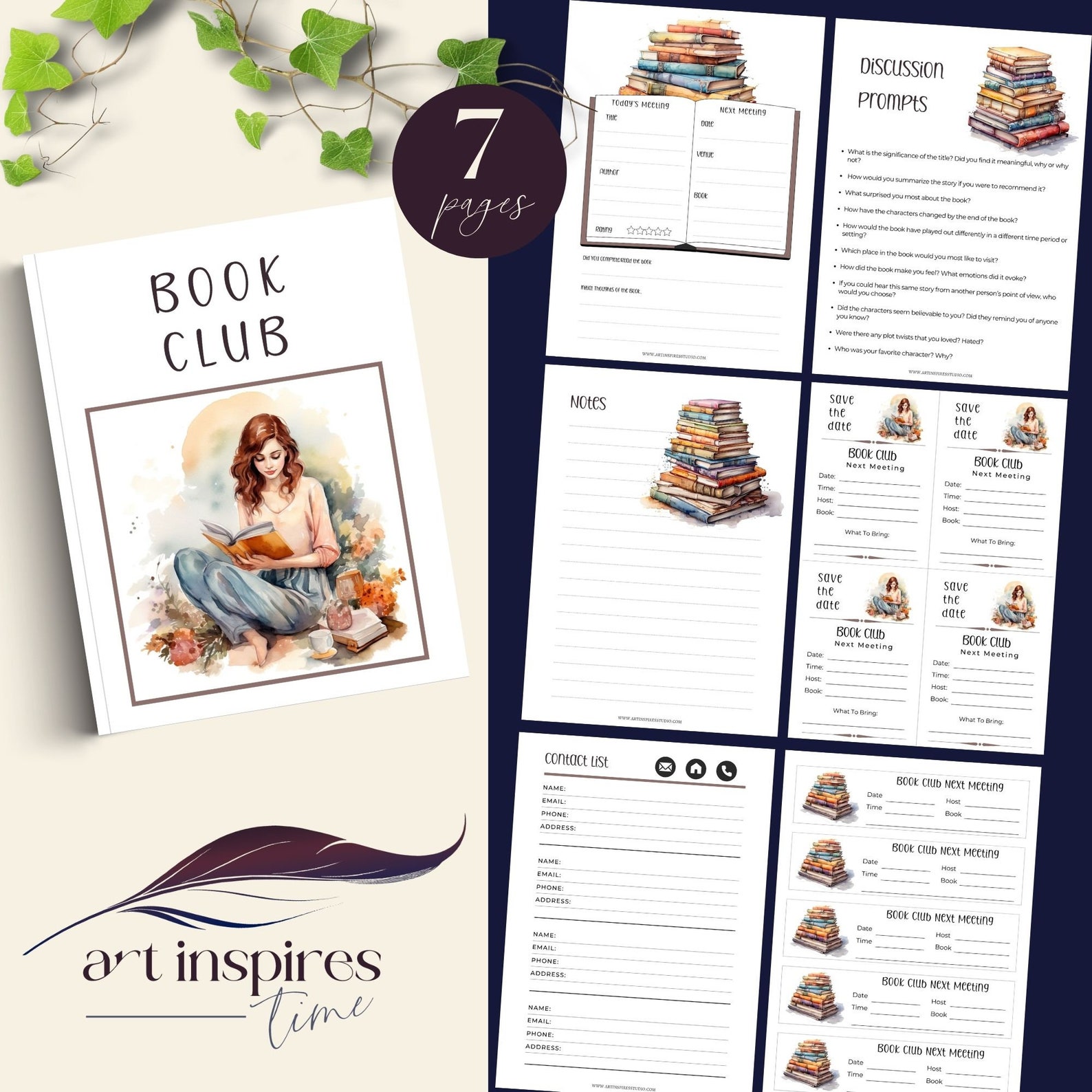 Book Club Printable, Book Club Discussions, DOWNLOAD, Questions for ...