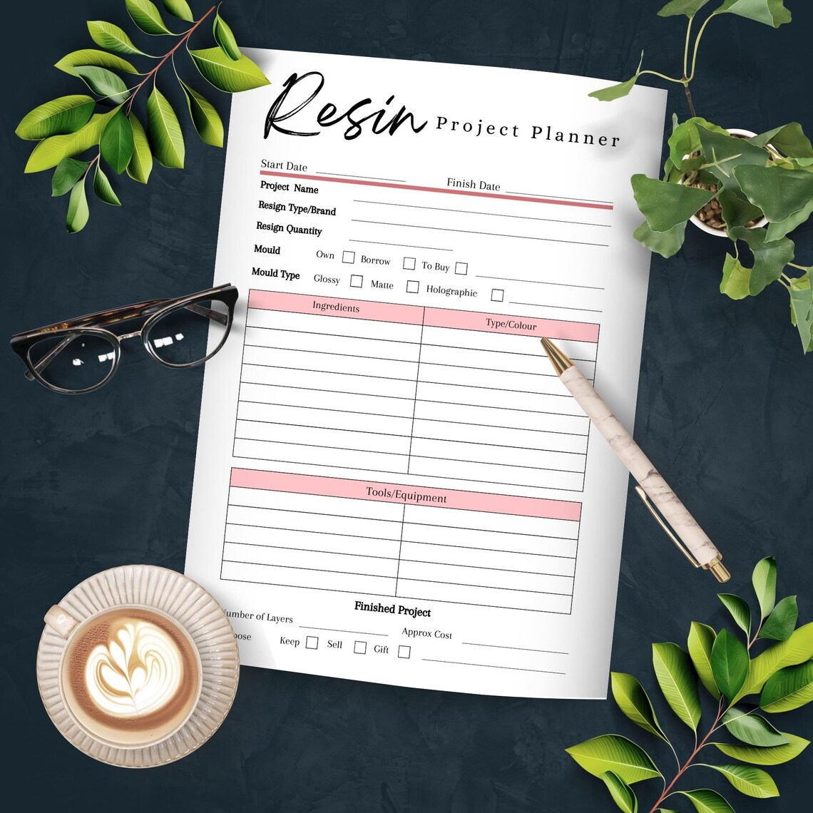Resin Project Printable, Resin Planner PDF, Resin Printable, Craft ...