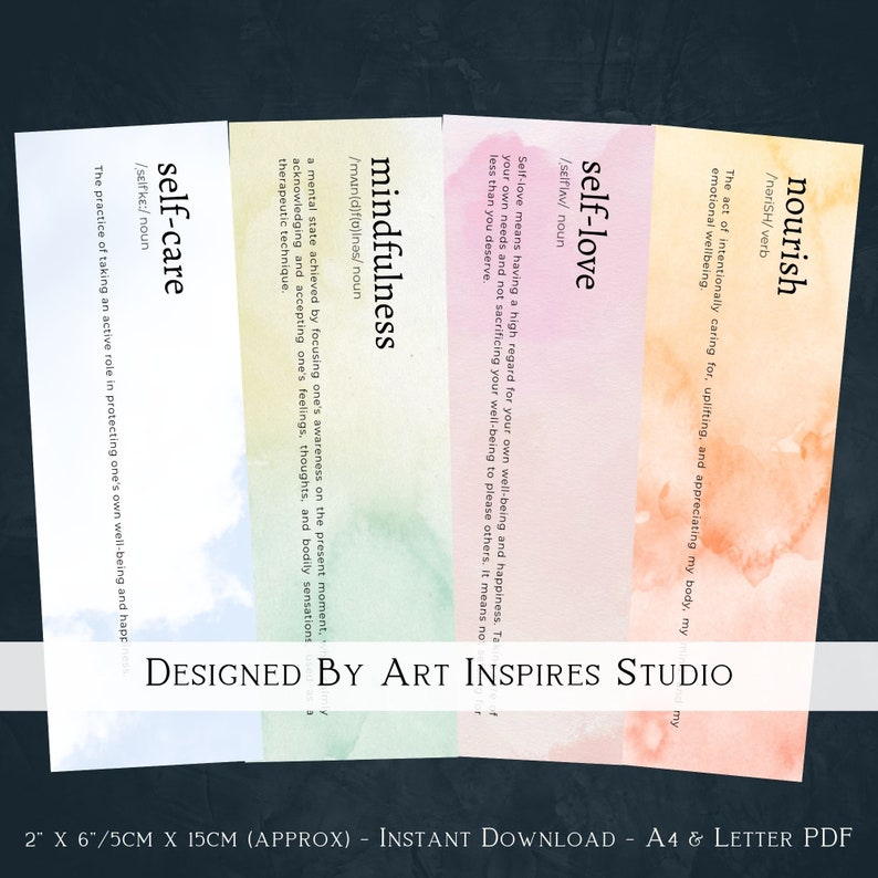 Self Care Printable Bookmarks, INSTANT DOWNLOAD, Printable Book Gift ...