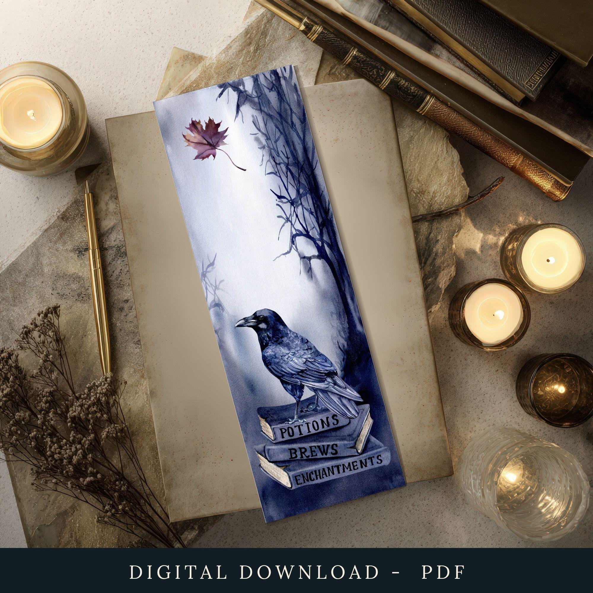 Raven Printable Bookmarks, Raven Book Gift, Raven Bookmarks, Booklovers ...