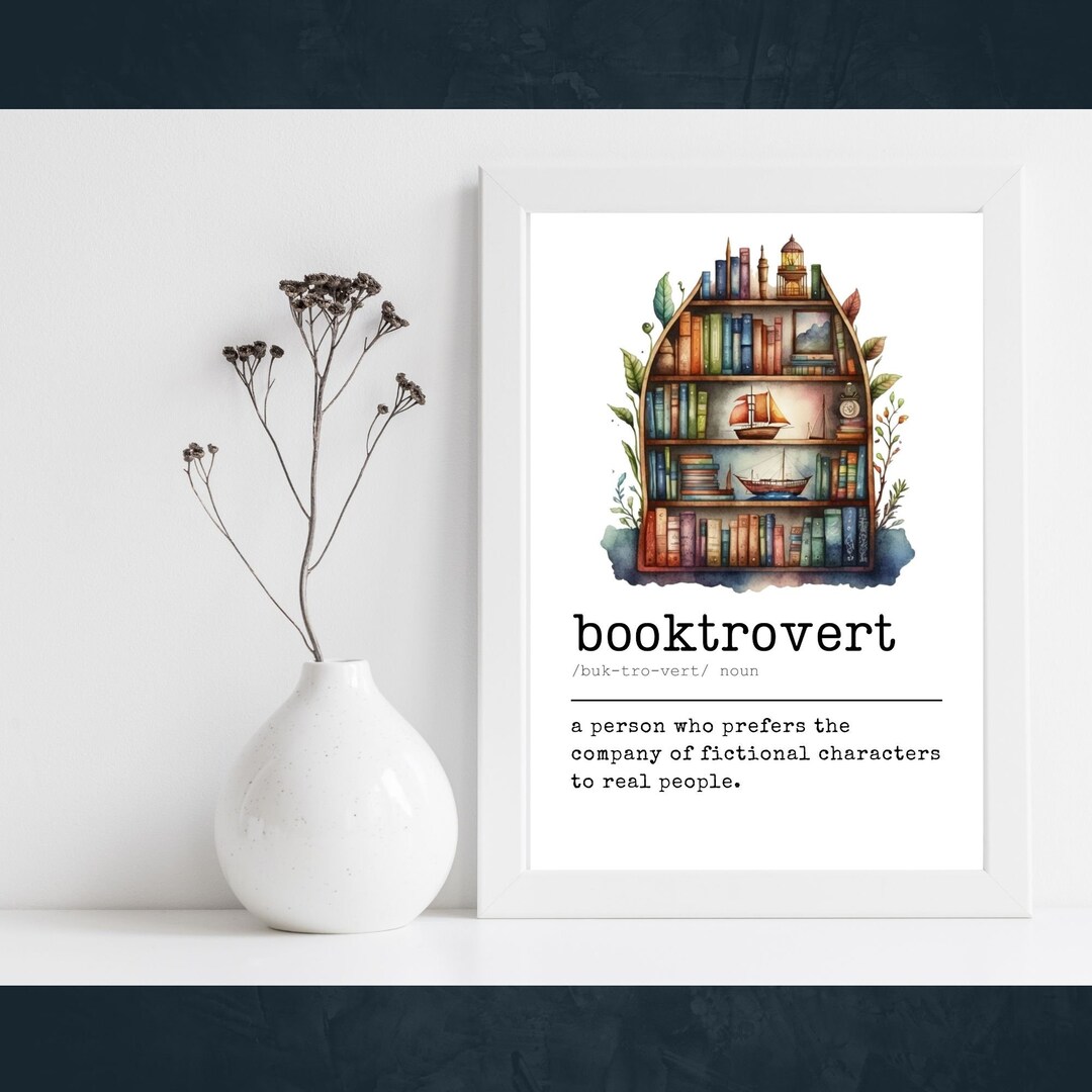 Booktrovert Definition Wall Art, DOWNLOAD, Library Poster Printable ...
