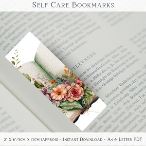 Printable Floral Bookmarks, INSTANT DOWNLOAD, Printable Bookmark, Book ...