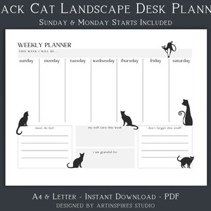 Printable Weekly Organiser, Cat Planner, Week Planner, PDF Weekly ...