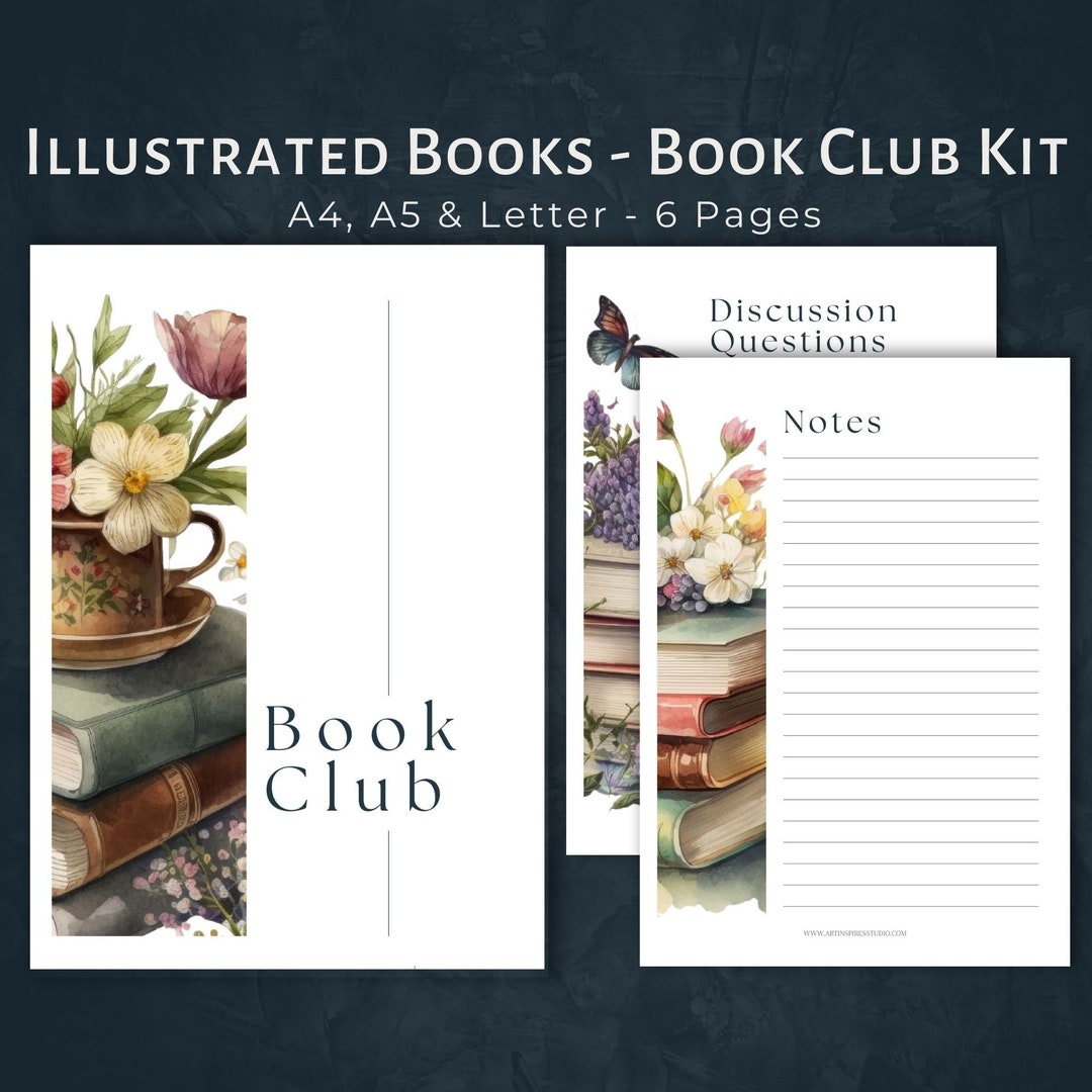 Illustrated Books Book Club Kit, INSTANT DOWNLOAD. Book Club Discussion ...