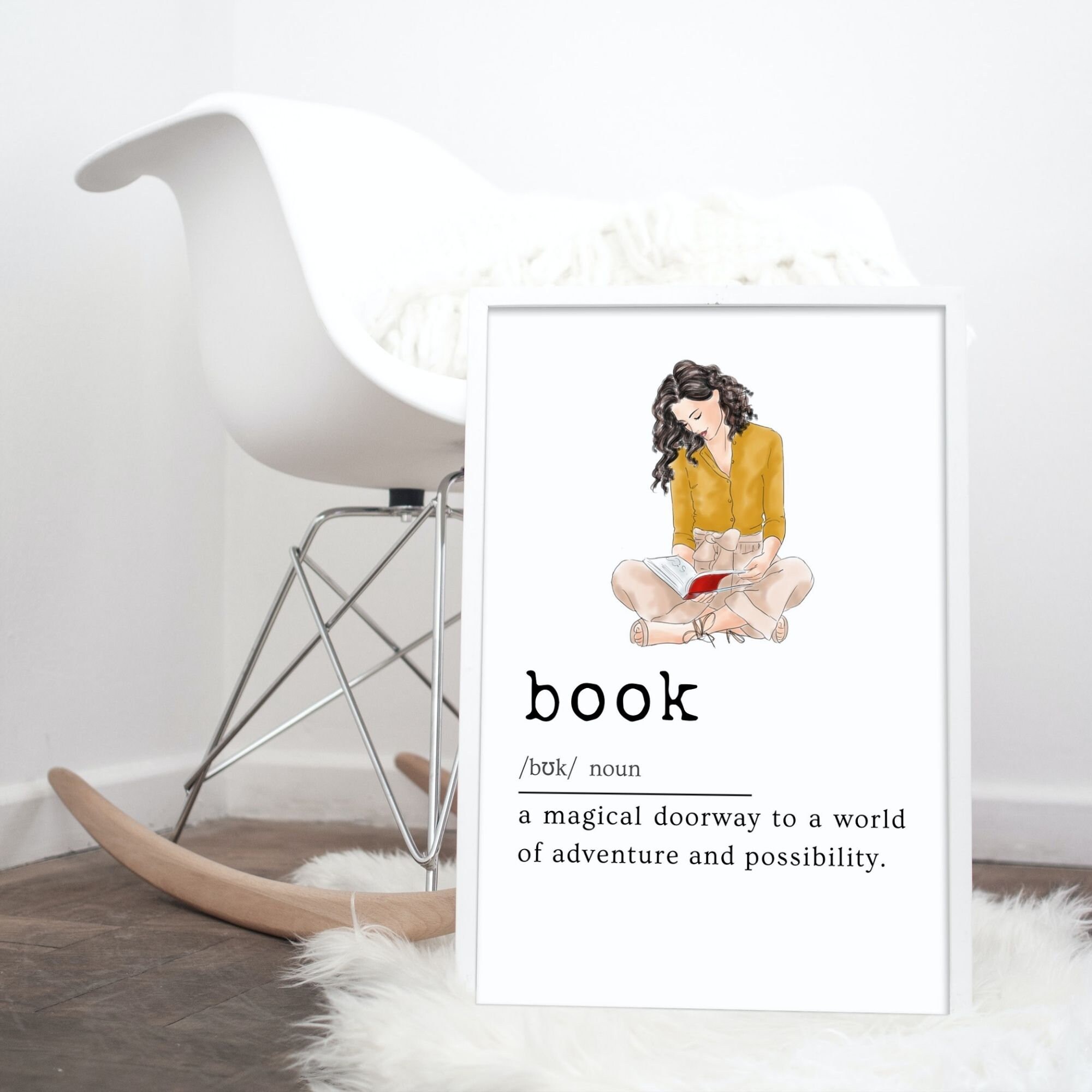 Book Definition Print, Library Poster Printable, Book Club Art, Book ...
