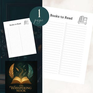Books to Read List, PRINTABLE Reading Worksheet, Book Tracker, Reading ...