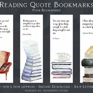 Quote Bookmark Printable, Reading Book Gift, Teacher Bookmarks, Book ...