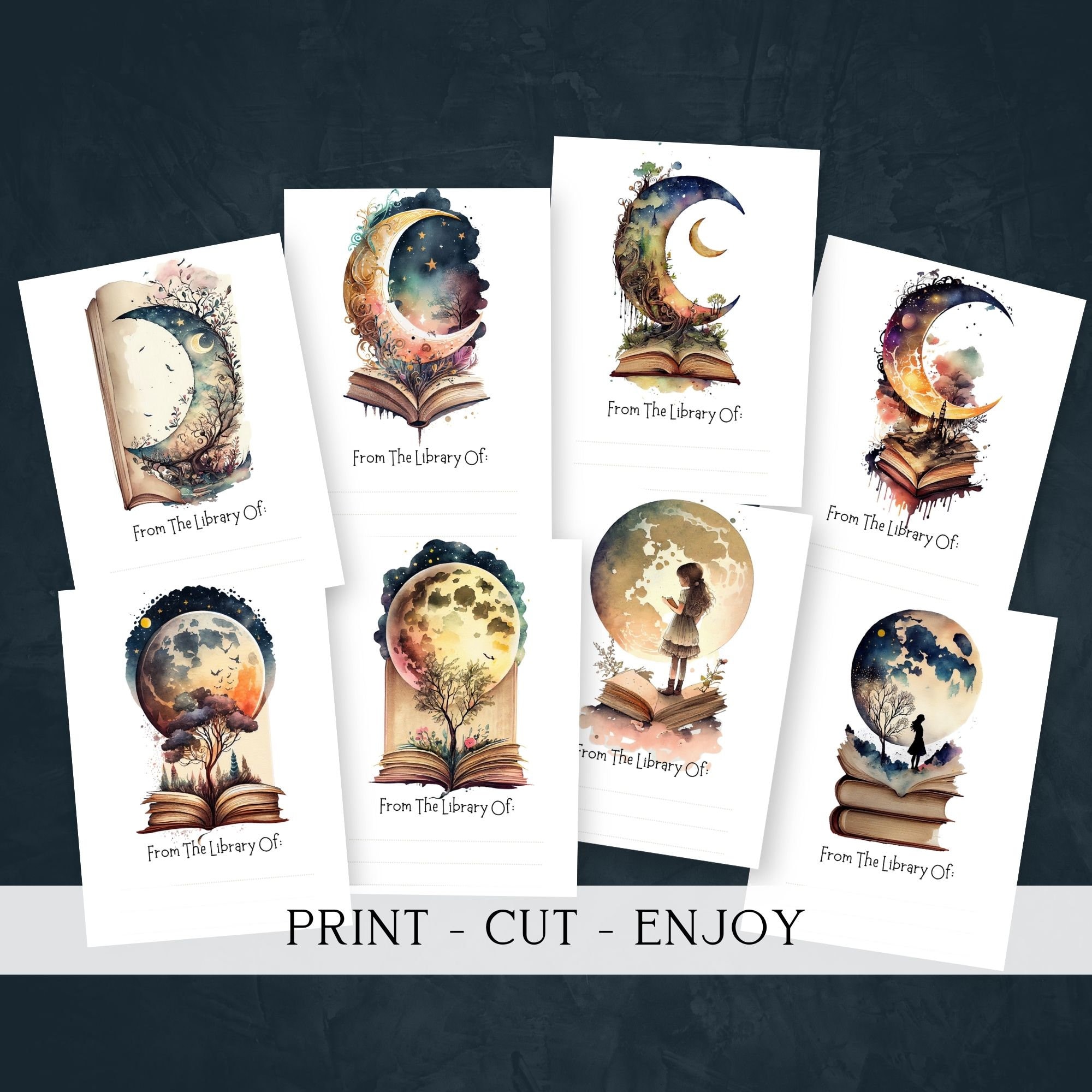 Out of This World Bookplates, INSTANT DOWNLOAD, Printable Bookplates ...