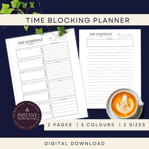 Time Blocking Daily Schedule, Printable Daily Planner, Time Block ...