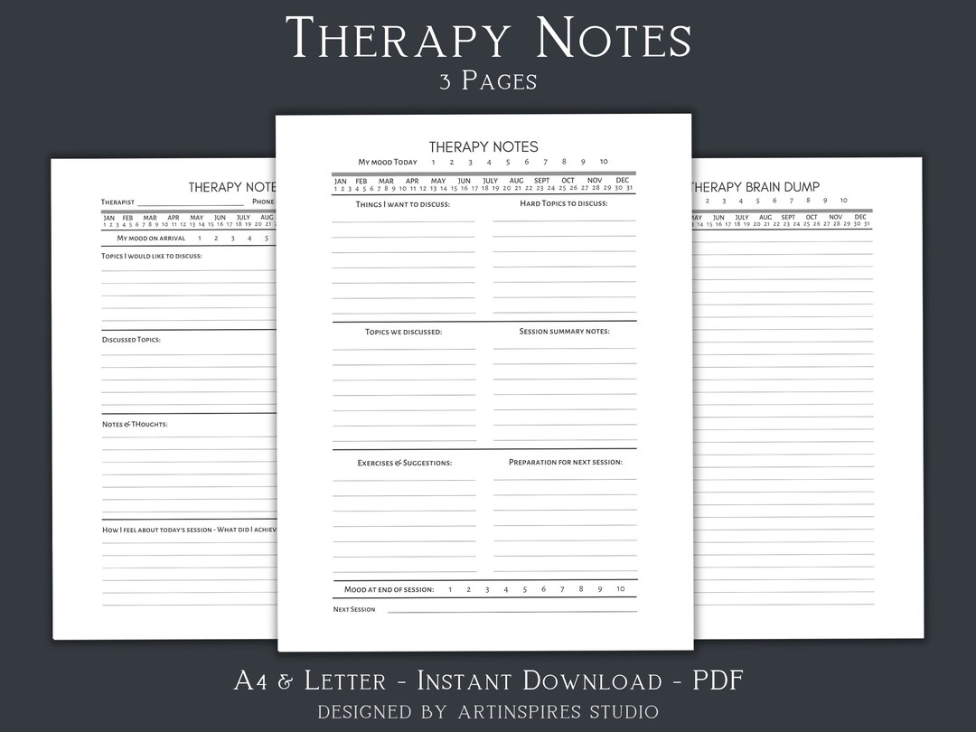 Therapist Notes, Therapy Journal, Therapy Notes, Printable Therapist ...