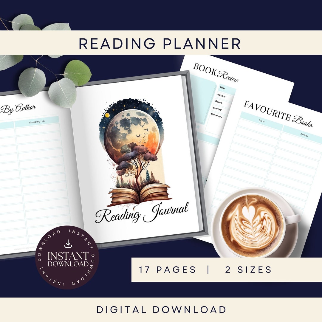 Book Journal Planner, Printable Reading Planner, Reading Log, Reading ...