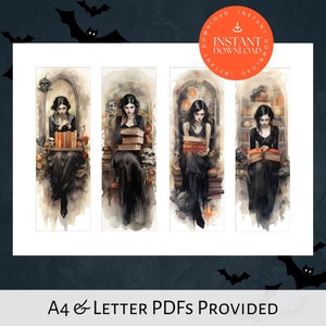 Gothic Book Pile Bookmarks INSTANT DOWNLOAD, Book Lovers Gift ...