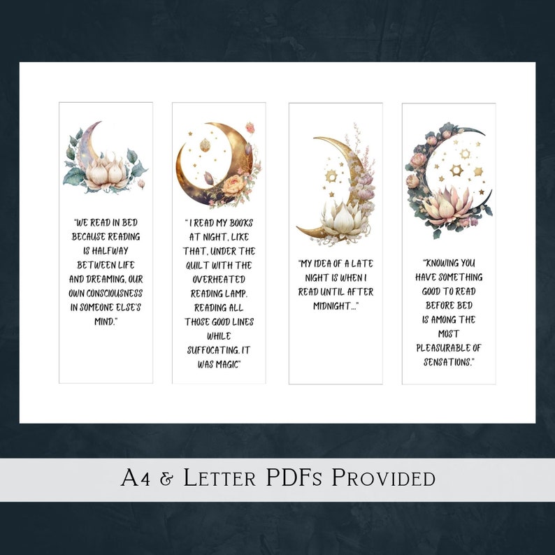Illustrated Moon Bookmarks INSTANT DOWNLOAD Printable - Etsy