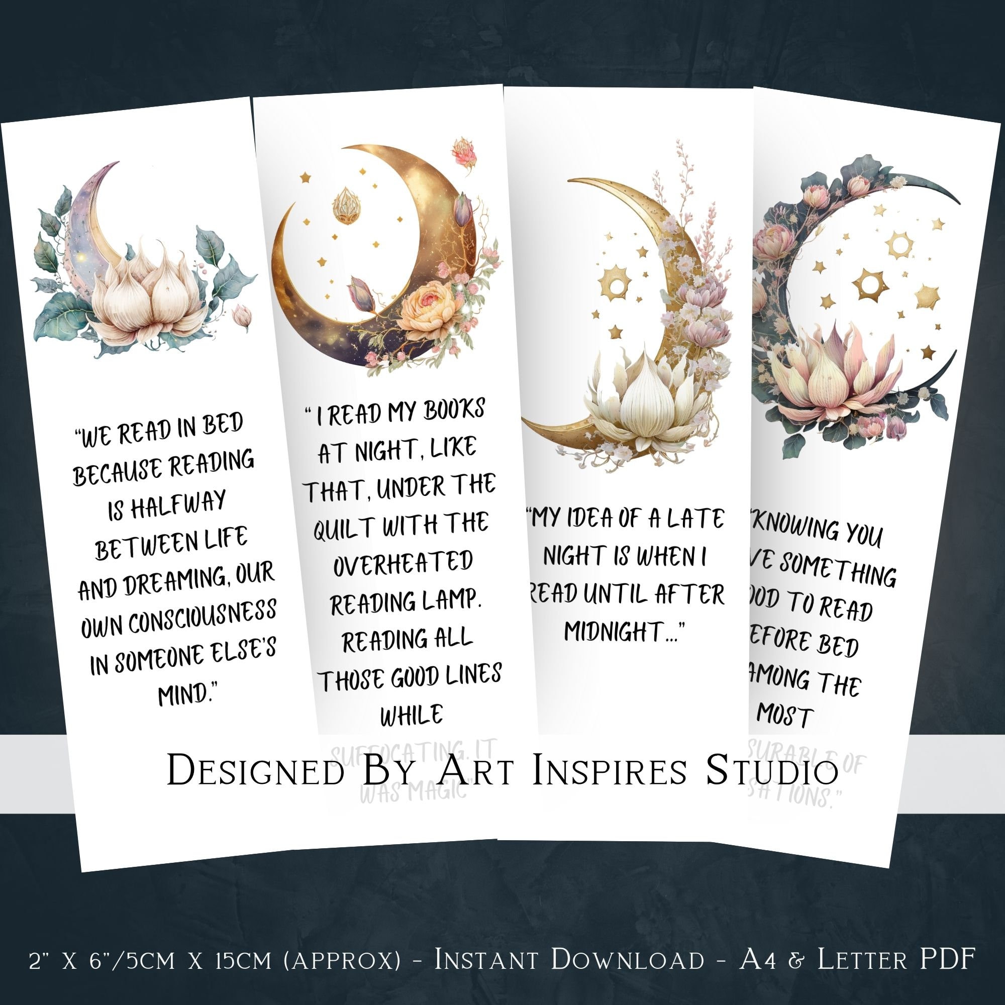 Illustrated Moon Bookmarks INSTANT DOWNLOAD Printable - Etsy