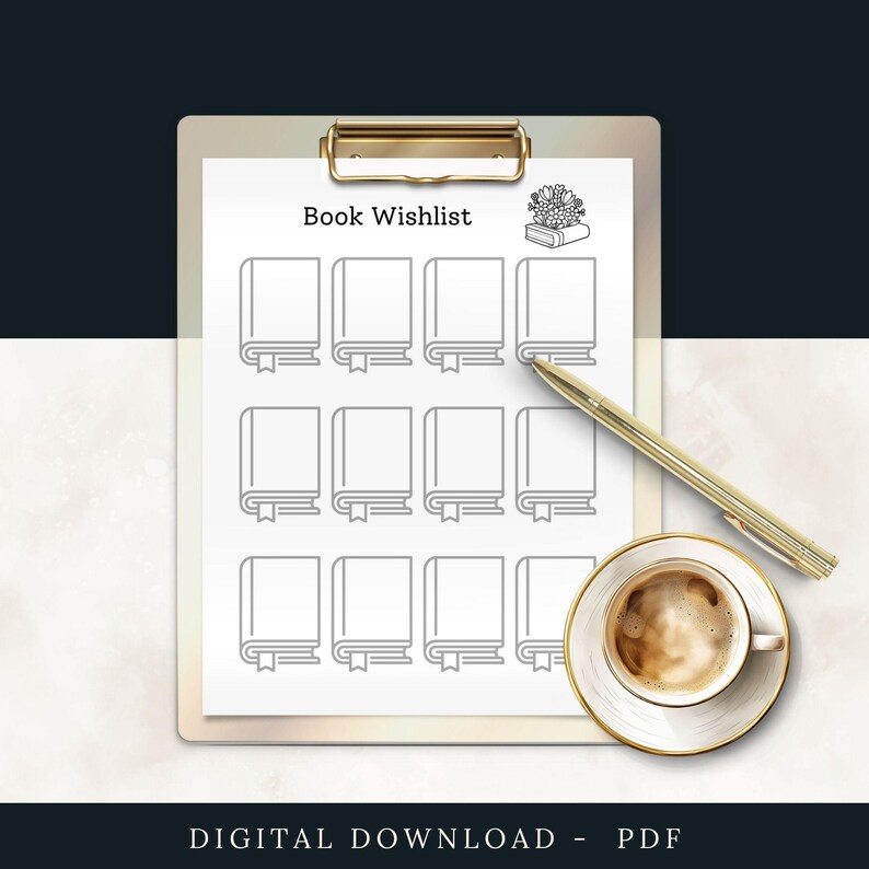 Book Wish List Printable, INSTANT DOWNLOAD, Book Club Kit Journal ...
