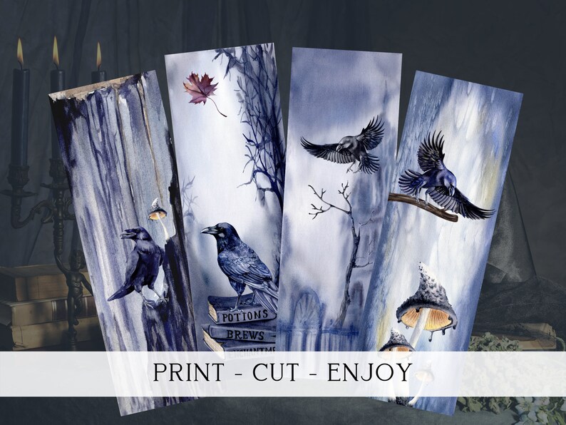 Raven Printable Bookmarks Raven Book Gift Raven Bookmarks - Etsy