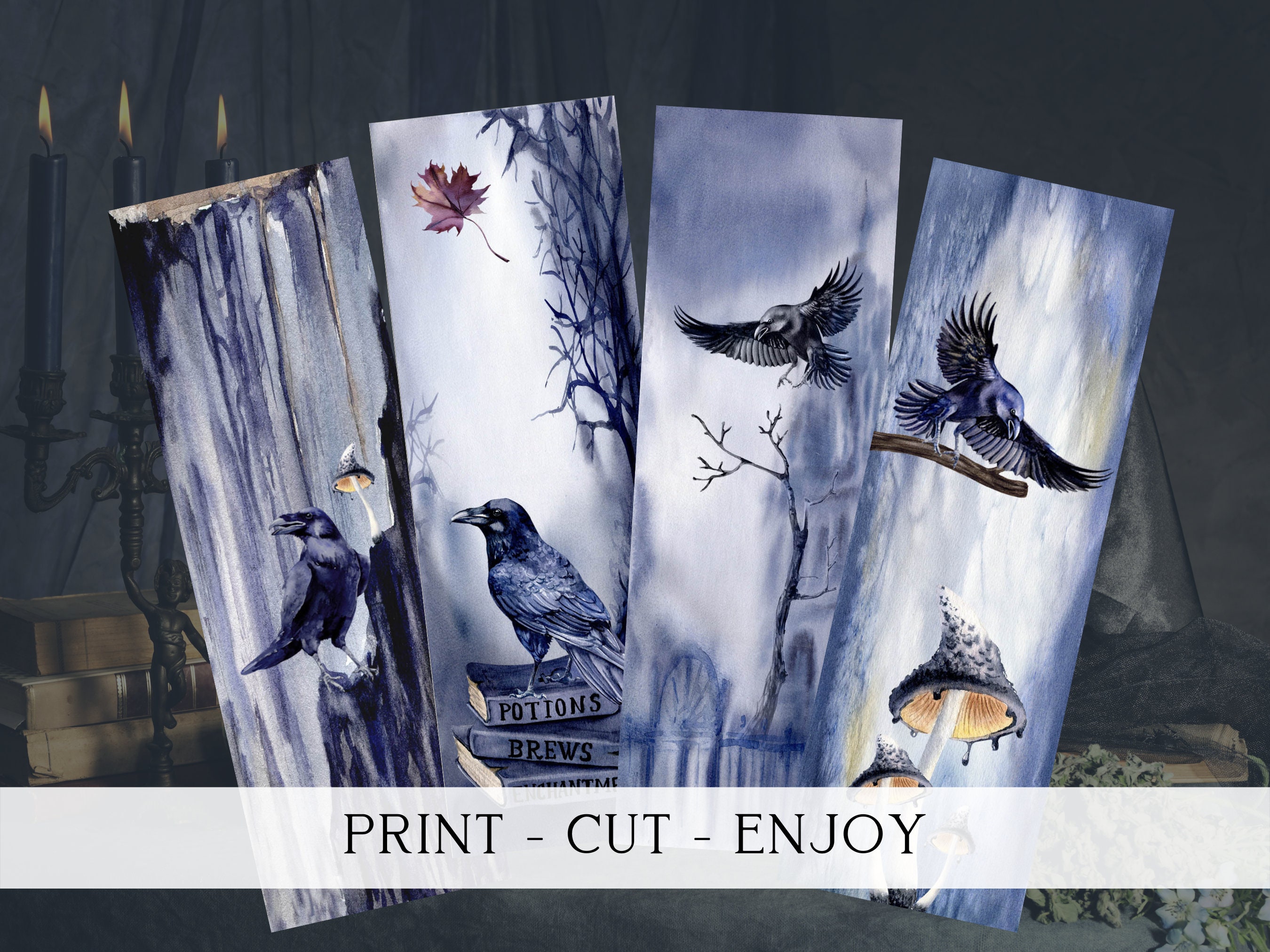 Raven Printable Bookmarks Raven Book Gift Raven Bookmarks - Etsy