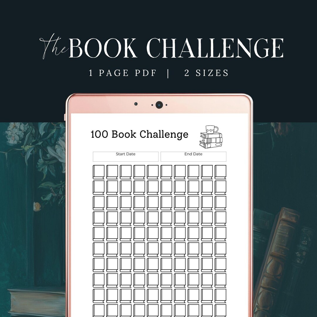 100 Book Challenge, INSTANT DOWNLOAD, Library Reading Log, Printable ...