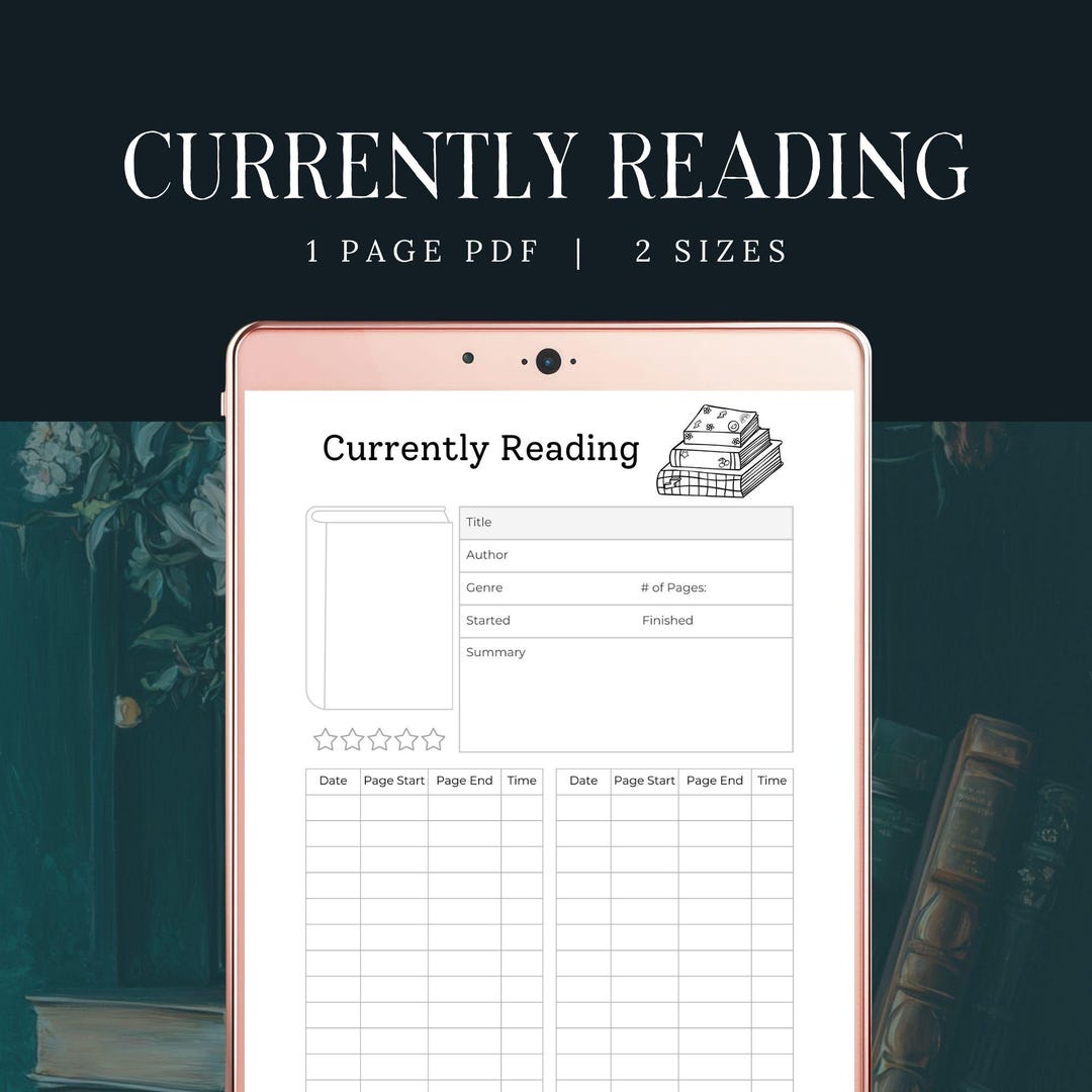 Currently Reading Tracker, INSTANT DOWNLOAD, Book Club Kit, Readers ...