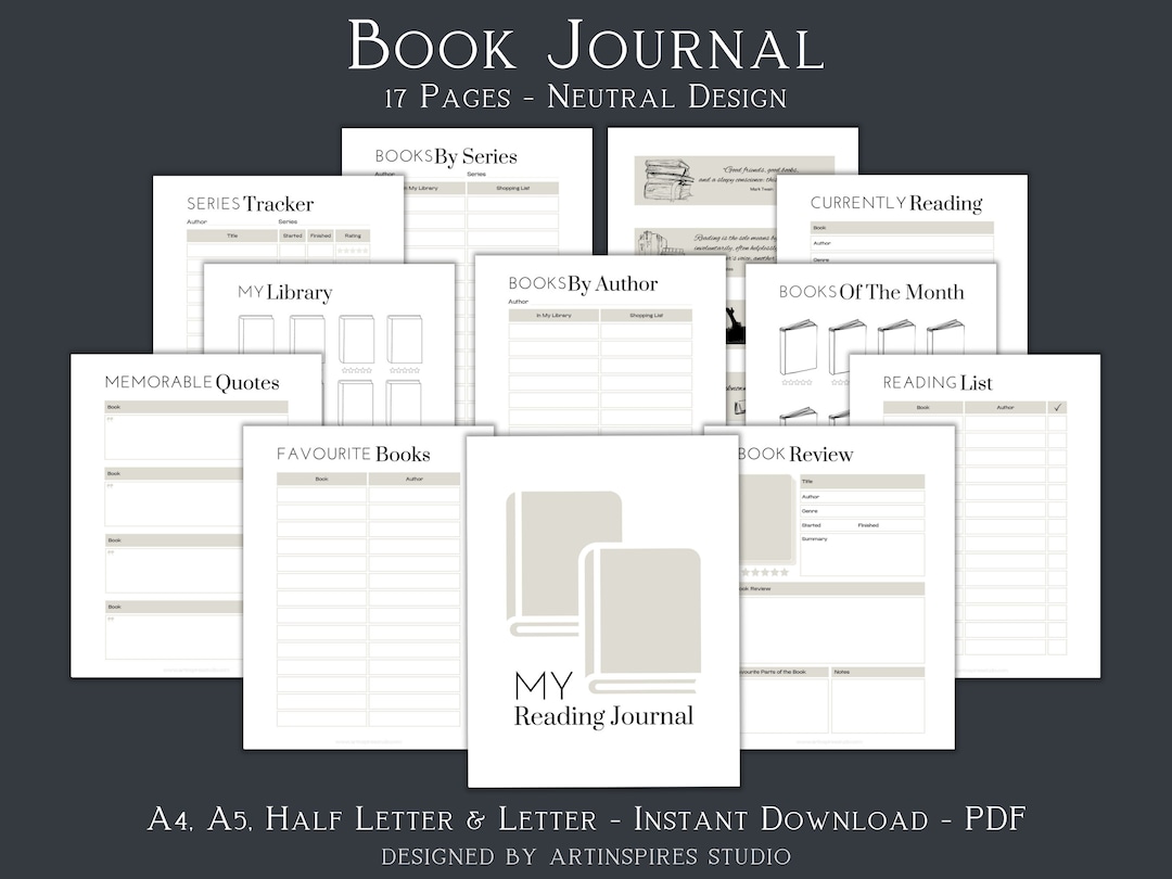 Book Journal Planner, Printable Reading Planner, Reading Log, Reading ...