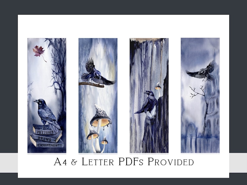 Raven Printable Bookmarks Raven Book Gift Raven Bookmarks - Etsy