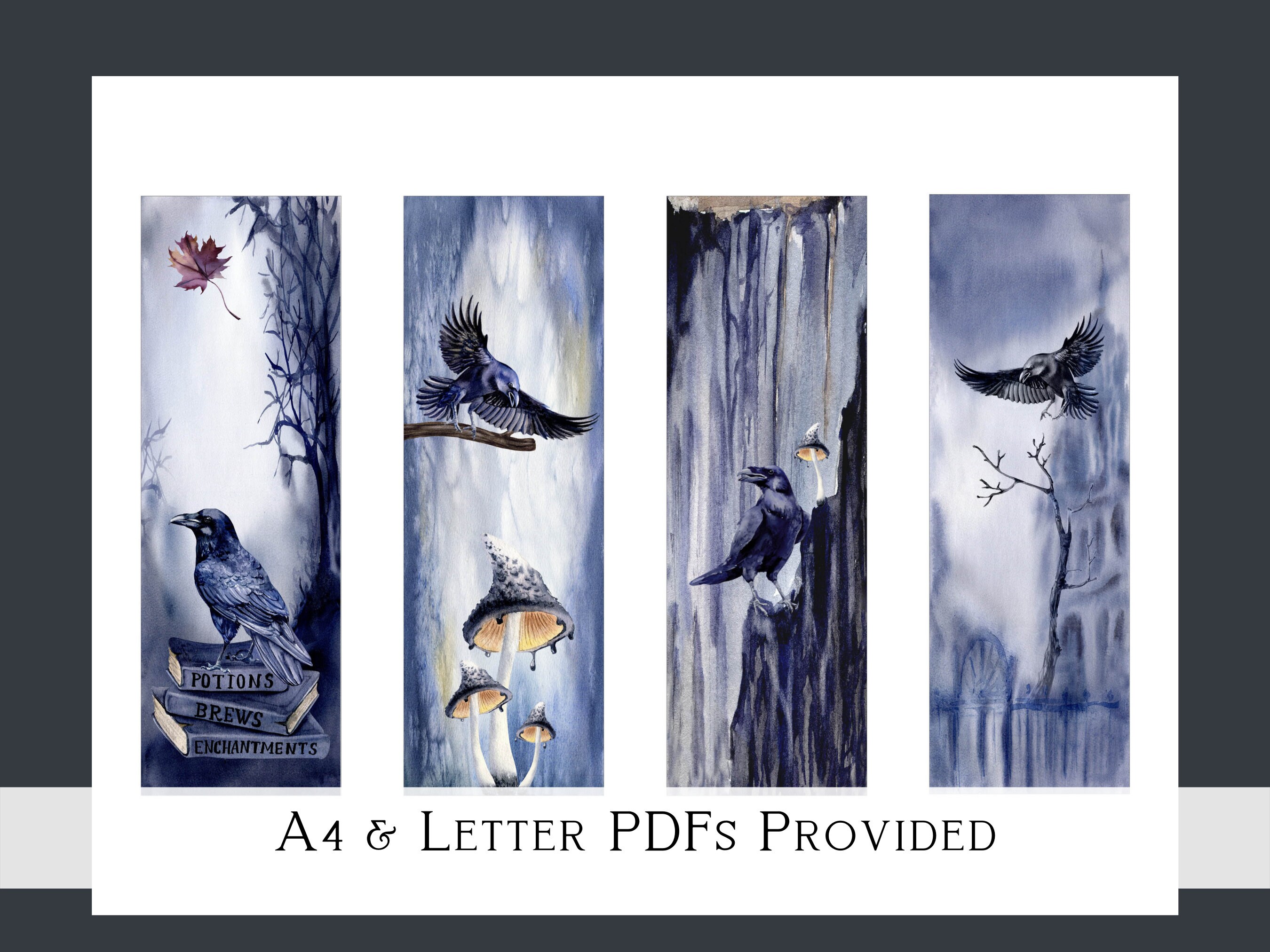 Raven Printable Bookmarks Raven Book Gift Raven Bookmarks - Etsy