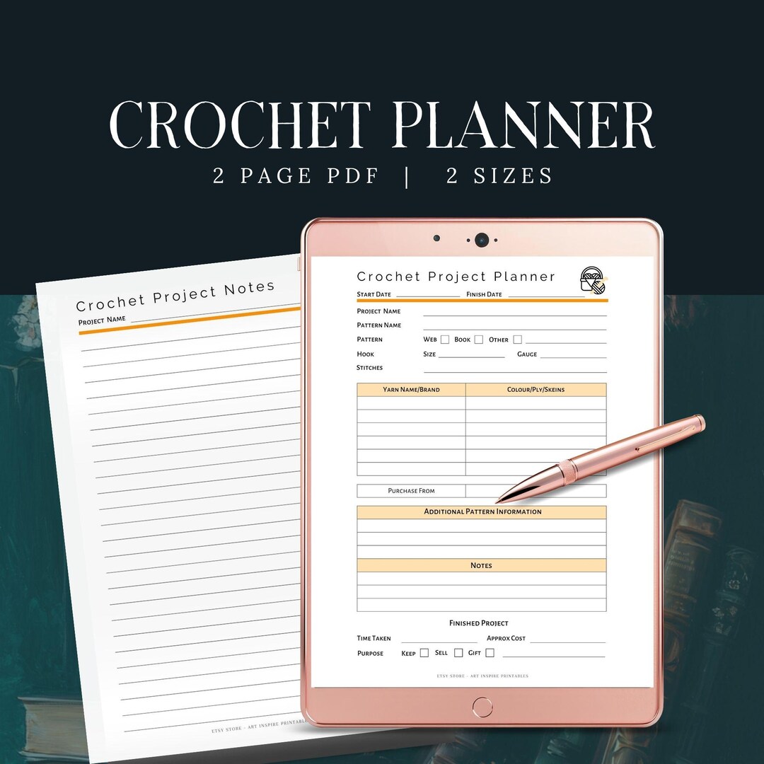 Crochet Project Planner, Printable Crochet Planner, Crochet Printable ...